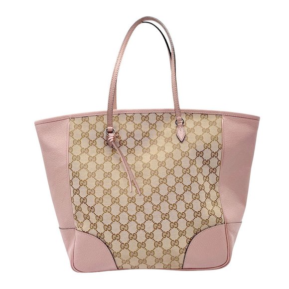 Gucci | Bags | Gucci Handbag Gg Canvas Leather Brown X Pink Womens ...